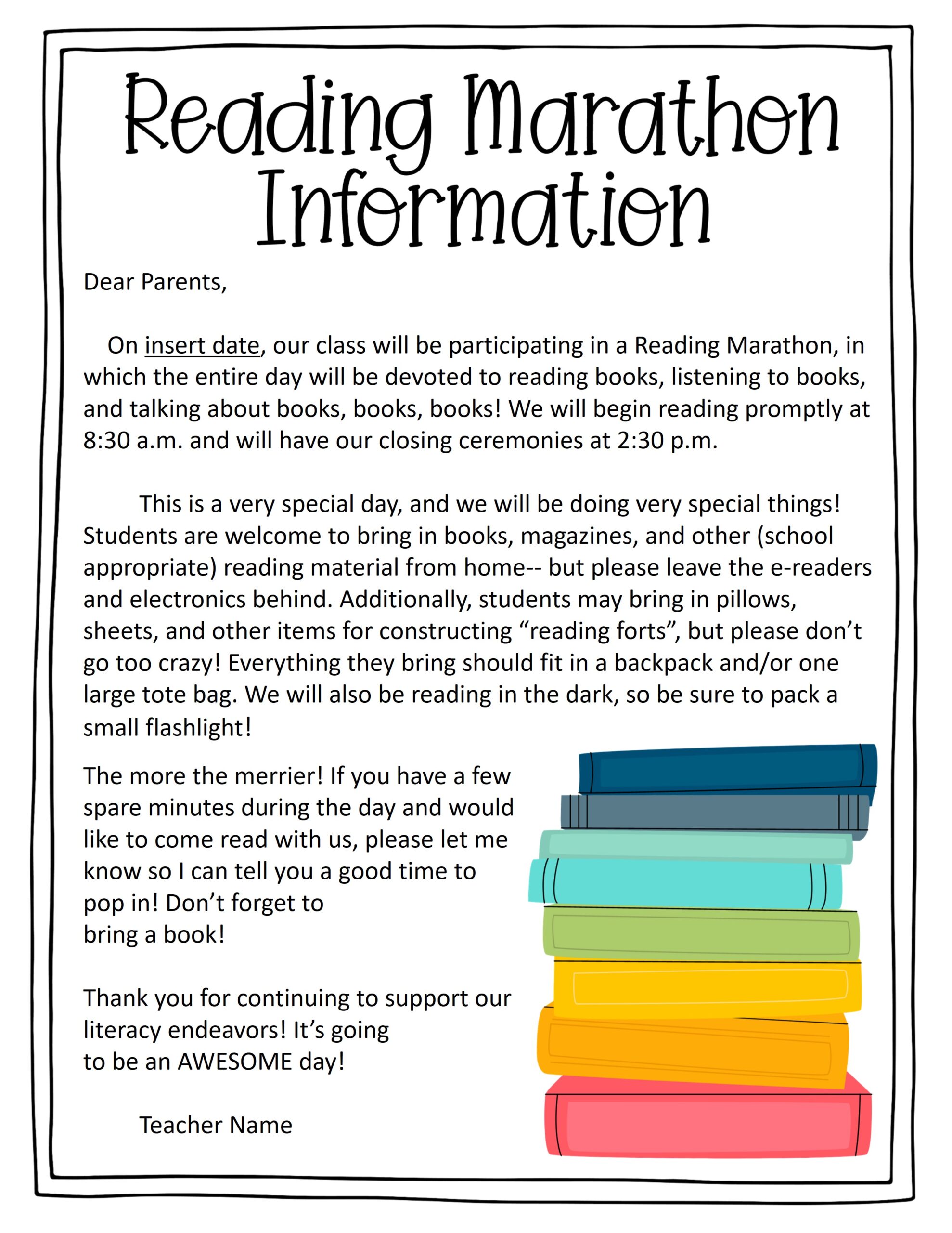 Host a Classroom Reading Marathon!